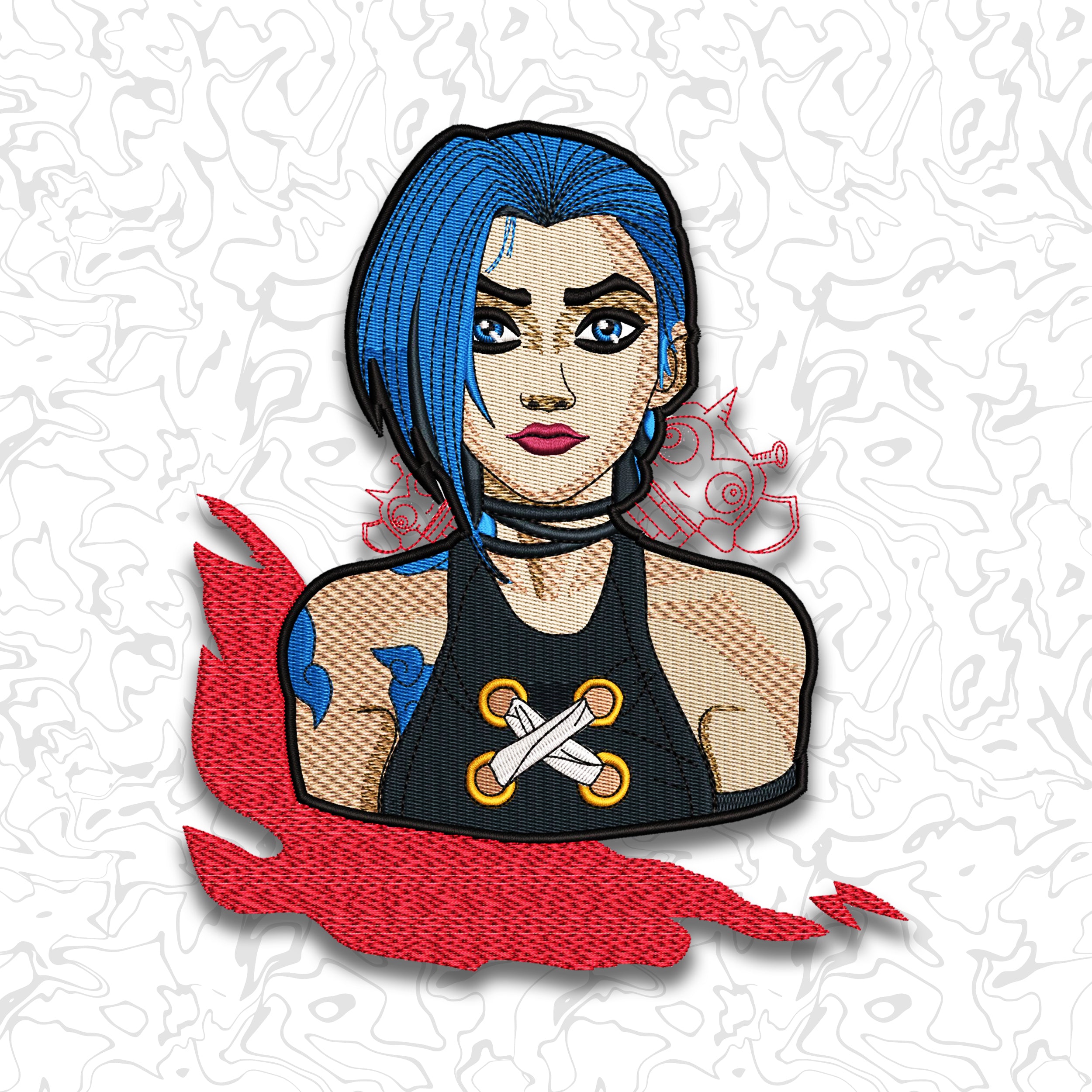 Arcane Anime Embroidery Design - Jinx Arcane Embroidery Design - Just ...